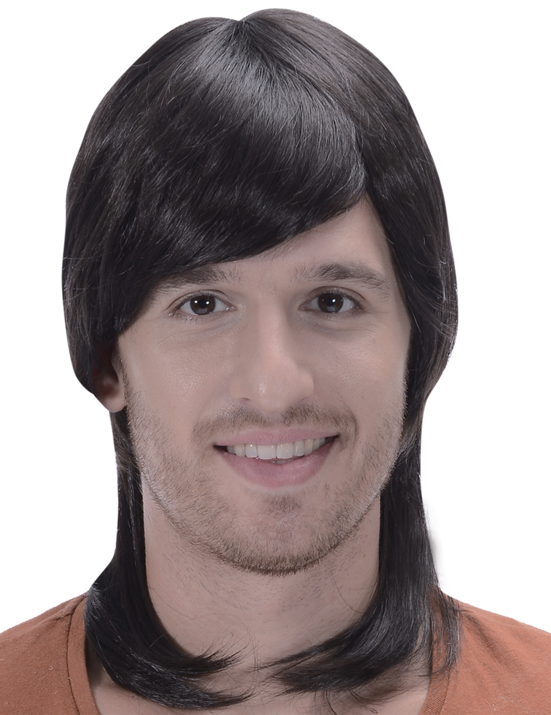 Perruque mulet noire raide homme – Aussitôt Fêtes